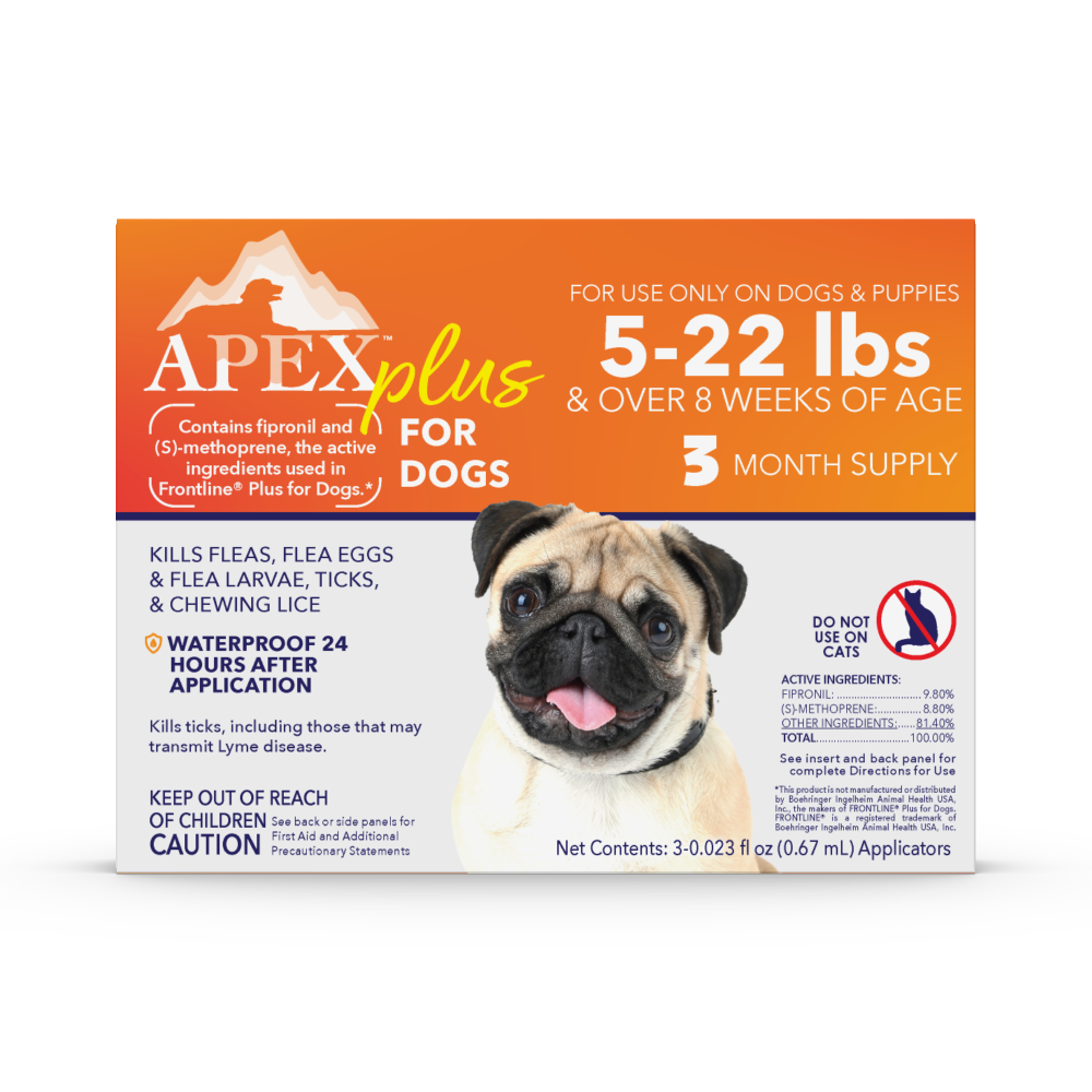Apex™ Plus for Dogs 5-22 lbs (3 Count) – Apex Animal Health